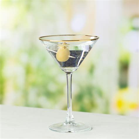 City Martini Glasses Gold Rim 725oz 200ml
