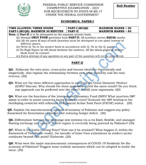 Css Economics Paper I 2021 Legalversity