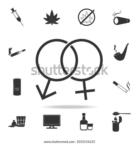 Sex Icon Set Human Weakness Addiction Stock Vector Royalty Free