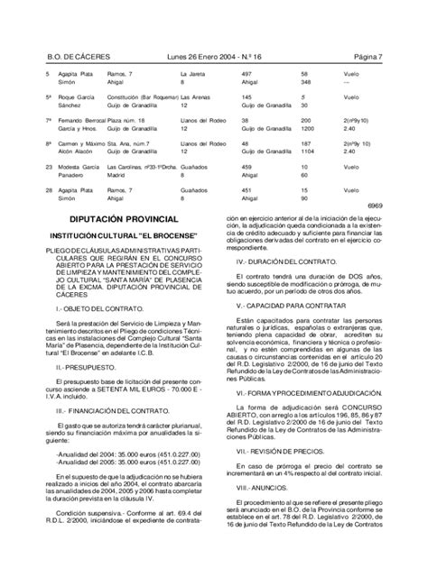 Completable En línea Boletn Oficial de la Provincia de Cceres Boletn N
