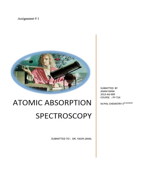 Assignment 1 Atomic Absorption Spectrosc Pdf Atomic Absorption