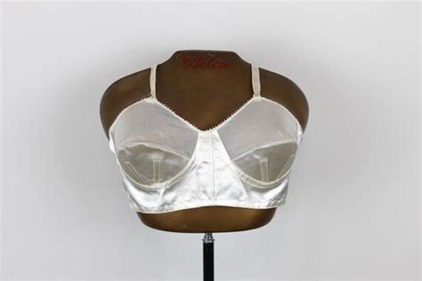 1950s Vintage Pink Or White Satin Torpedo Bra Deads Gem