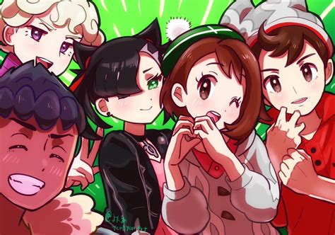 Marnie Gloria Hop Victor And Bede Pokemon And 1 More Drawn By