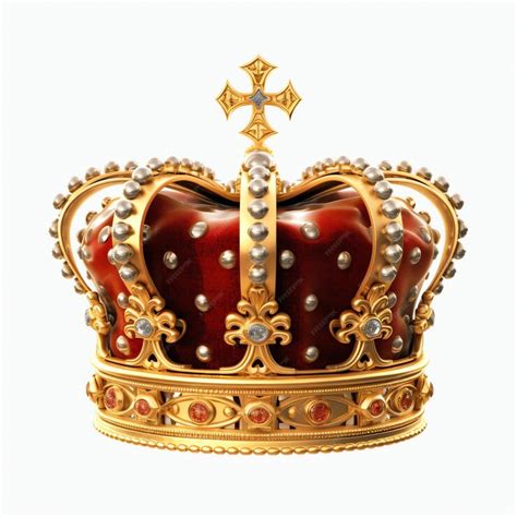 Premium Ai Image Regal Golden Emperor Crown Of A King On White