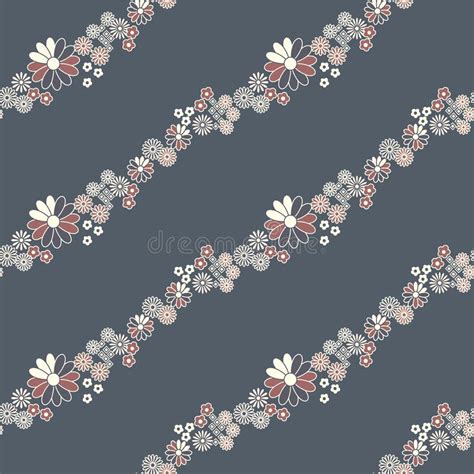 Japanese Overlap Circle Flower Vector Seamless Pattern Stock Vector