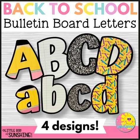 Back To School Bulletin Board Letters Decor By Little Ray Of Sunshine
