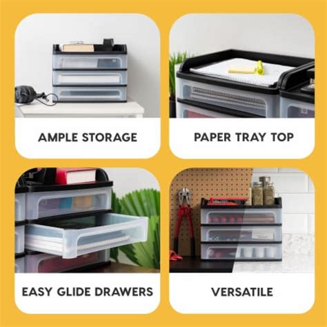 Iris Usa Medium Desktop 3 Drawer Organizer For Office Files And Supplies