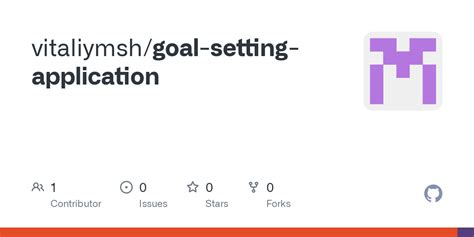 Github Vitaliymshgoal Setting Application