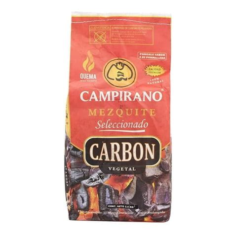 Carbón Vegetal Campirano Mezquite Seleccionado 25 Kg Bodega Aurrera
