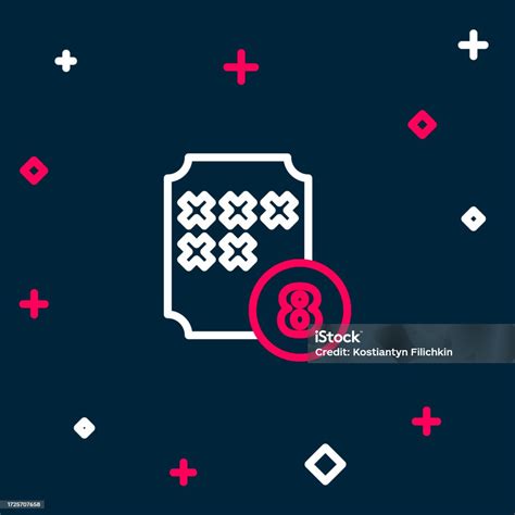 青の背景にビンゴカードにビンゴまたは宝くじのボールを並べラッキーナンバーのアイコンカラフルなアウトラインのコンセプトベクトル アイコンのベクターアート素材や画像を多数ご用意 Istock