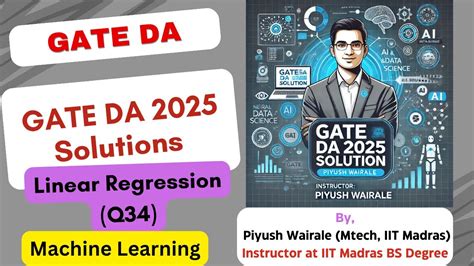 Gate Da 2025 Solutions Machine Learning Gate Data Science Pyq Q34 Gateda Gatecse Youtube