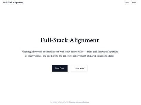 Full Stack Alignment Co Aligning Ai And Institutions With Thick Models