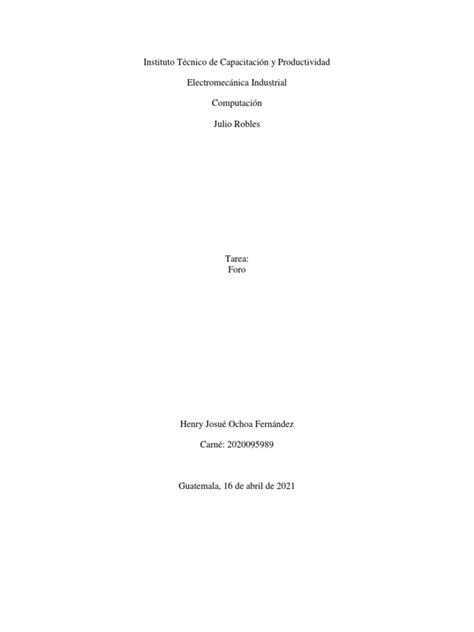Utilización Del Foro 16 De Abril Del 2021 Pdf Foro De Internet