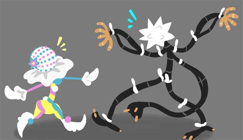 Download Caption Epic Battle Blacephalon And Xurkitree Pokemon