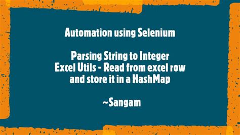 Selenium Webdriver Parsing String To Integer Excel Utils Read