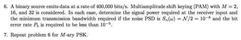 Solved 6 A Binary Source Emits Data At A Rate Of 400 000 Chegg
