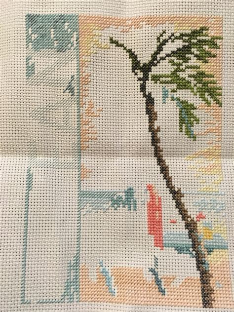 WIP First Cross Stitch Done Without A Hoop R CrossStitch