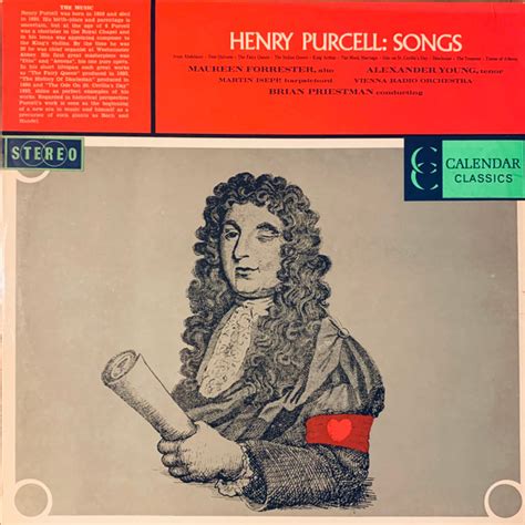 Henry Purcell Songs Vinyl Lp Album Stereo R16086384 Discogs