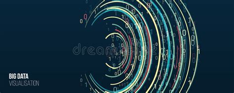 Vector Technology Background Big Data Visualization Abstract Stream Information With Circles