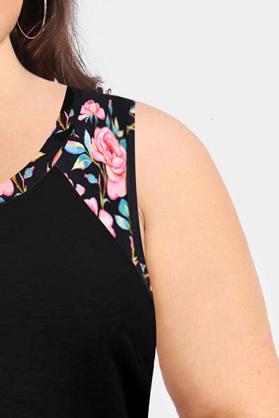 Floral Detail Resort Outfit Tunic Tank Top Ritera