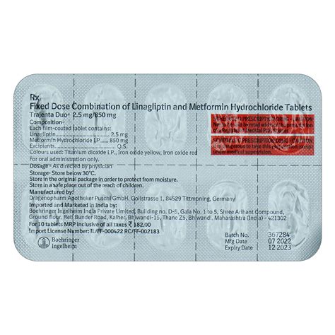 Trajenta Duo 25 Mg850 Mg Tablet Uses Side Effects Price Apollo