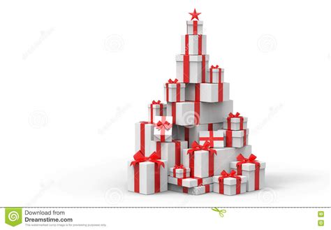 3d Present Boxes Christmas Tree Concept Stock Illustration