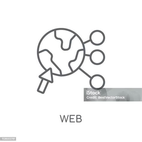 Web 線性圖示現代大綱 Web 標誌概念在白色背景從程式設計彙集向量圖形及更多互聯網圖片 互聯網 商務 外型 Istock