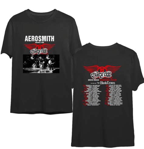 Aerosmith 2023 2024 Peace Out Farewell Tour Band T Shirt 2 Sided T
