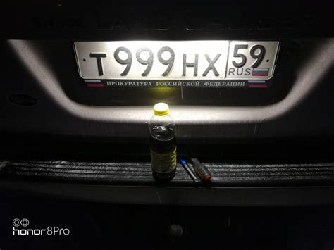 Установил подсветку гос номера. — Toyota Land Cruiser 100, 4,7 л, 1998 ...