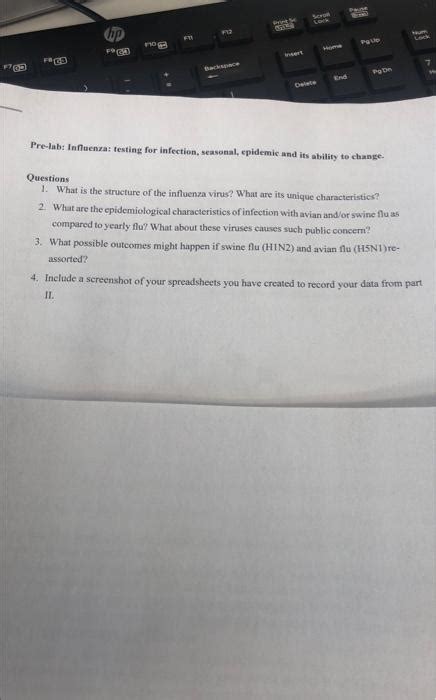 Solved Pre Lab Infuenza Testing For Infection Seasonal Chegg Com