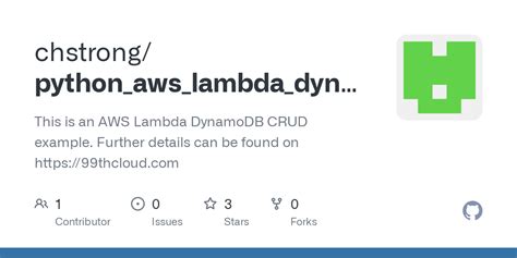Github Chstrongpythonawslambdadynamodbcrudexample This Is An Aws Lambda Dynamodb Crud