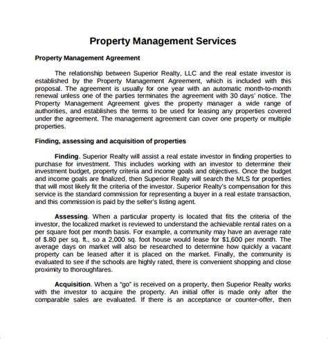 Free 15 Sample Property Management Proposal Templates In Pdf Ms Word