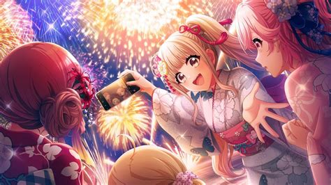 D4DJ Groovy Mix EN 4 Kurumi Shiratori Girl Spinning With Fireflies