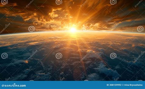 The Sun Rises Over Planet Earth View From The Window Of The Soyuz