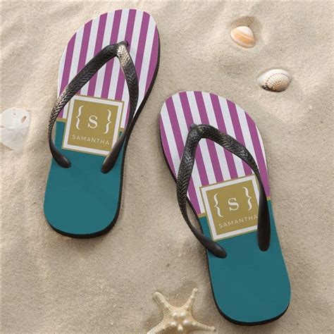 Classic Monogram Personalized Adult Flip Flops
