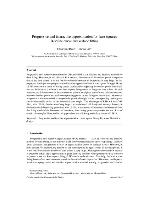 Pdf Progressive And Iterative Approximation For Least Squares B