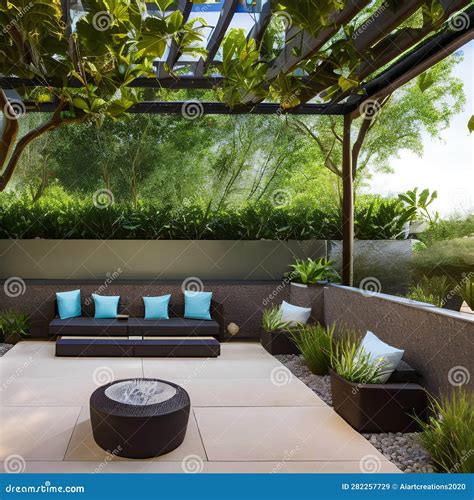 A Tranquil Outdoor Spa Area With A Hot Tub A Lounge Space And Lush