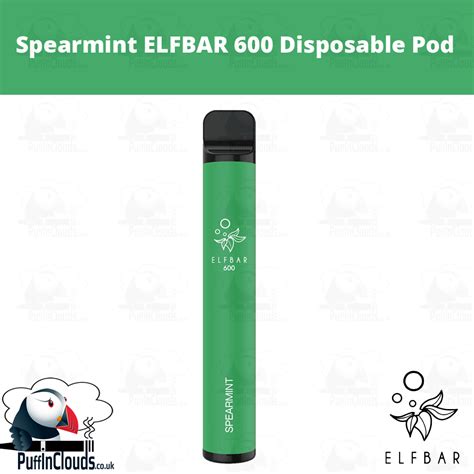 Spearmint Elfbar 600 Disposable Pod Puffin Clouds Ltd