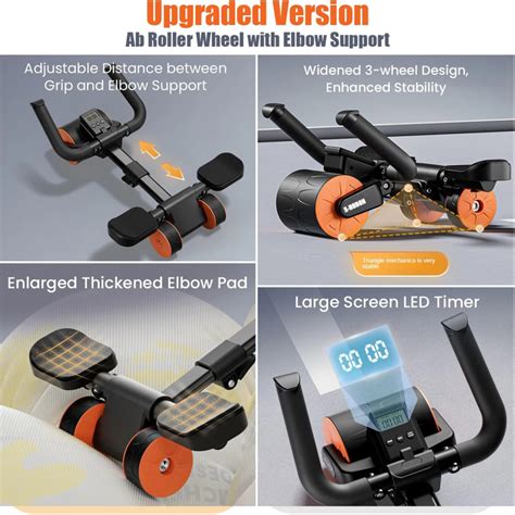 Cngsng Automatic Rebound Ab Roller Wheel With Elbow Support And Timer