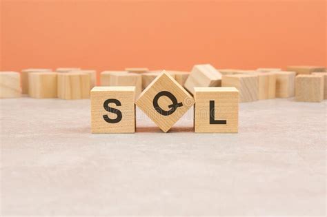 sql wooden blocks word on orange background information concepts stock image image of acronym