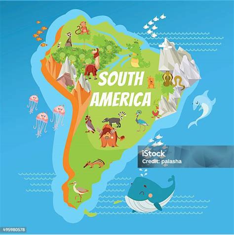 Dessin Carte Géographique Du Continent De Lamérique Du Sud Vecteurs
