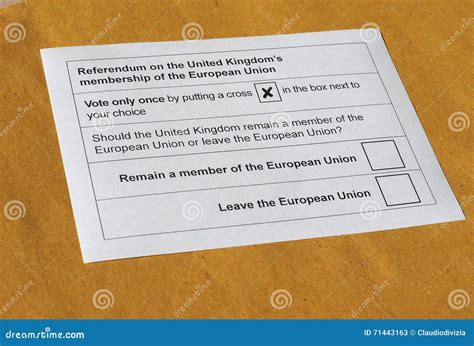 Brexit Referendum In Uk Stock Image Image Of Politics 71443163