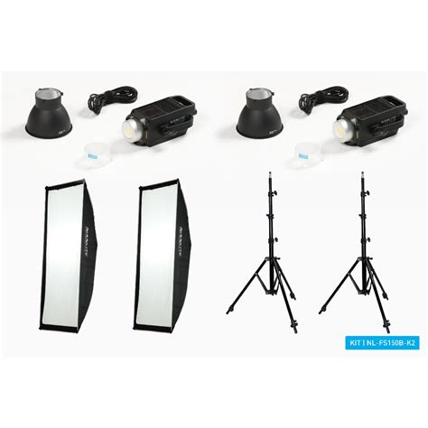 Nanlite Fs 150b Led Spot Light Dual Kit With Light Stand And Soft Box