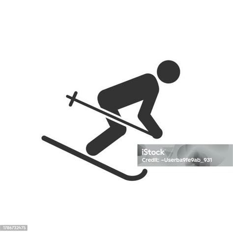 스키 타는 사람 에서 스키 벡터 아이콘 Icon 모바일 개념과 웹 디자인을 위한 채워진 평면 간판 남자를 타고 스키 글리프 아이콘입니다 겨울 스포츠의 상징 스키타기에 대한