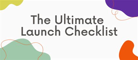 The Ultimate Launch Checklist A18 Media
