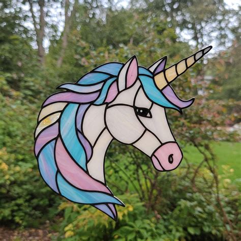 Digital Download Stained Glass Unicorn Pattern Unicorn Glass
