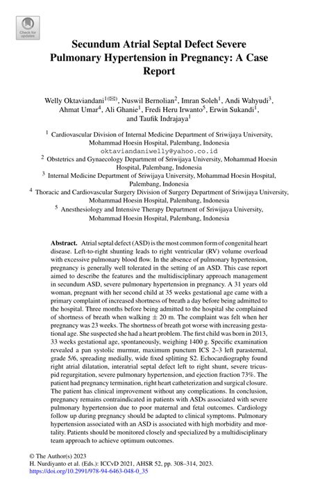 Pdf Secundum Atrial Septal Defect Severe Pulmonary Hypertension In