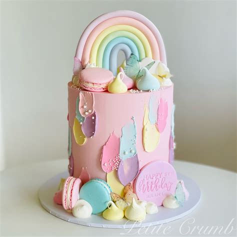 Pastel Rainbow Cake 6th Birthday Cakes Rainbow Birthday Cake 3rd