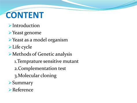 Genetic Analysis Of Yeast Ppt