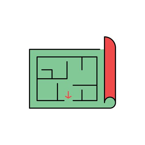 Medical Emergency Exit Blueprint Diagram Icon 5266372 Vector Art At